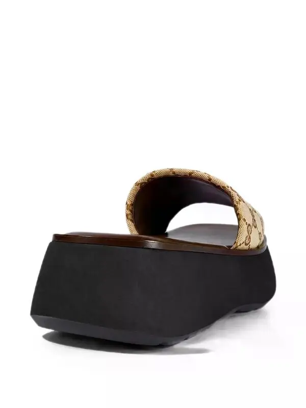 Gucci Gg-pattern Platform Sandals - Neutrals