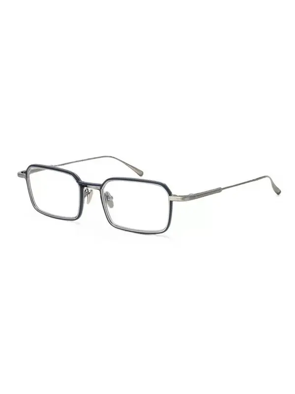 MASUNAGA Wisteria Rectangle-frame Glasses - Silver