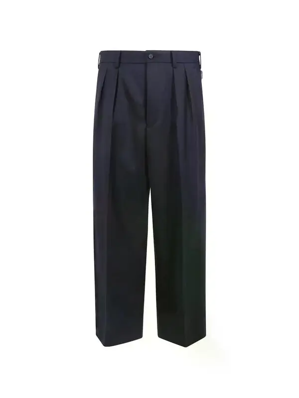Comme Des Garçons Pleated Wide-leg Trousers - Blue