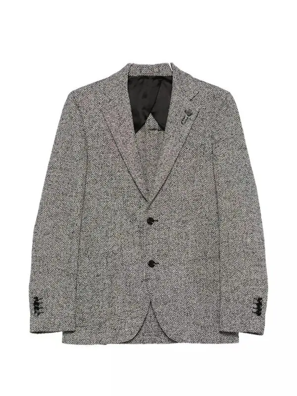LARDINI Iconic Herringbone-pattern Blazer