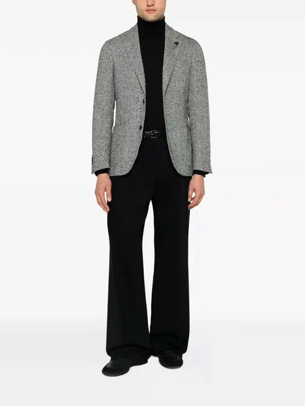 LARDINI Iconic Herringbone-pattern Blazer