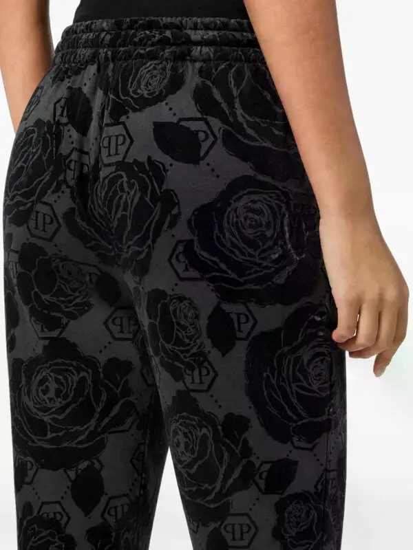 Philipp Plein Jogging Pants Flock Flower Monogram