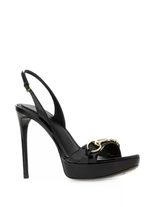Gucci Horsebit Patent Leather Sandals