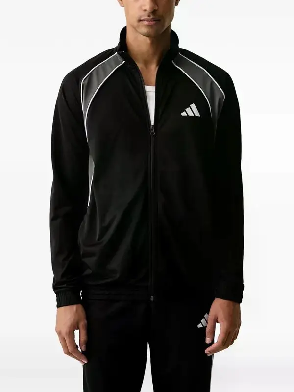 Adidas Logo-print Contrast-piping Sweatshirt