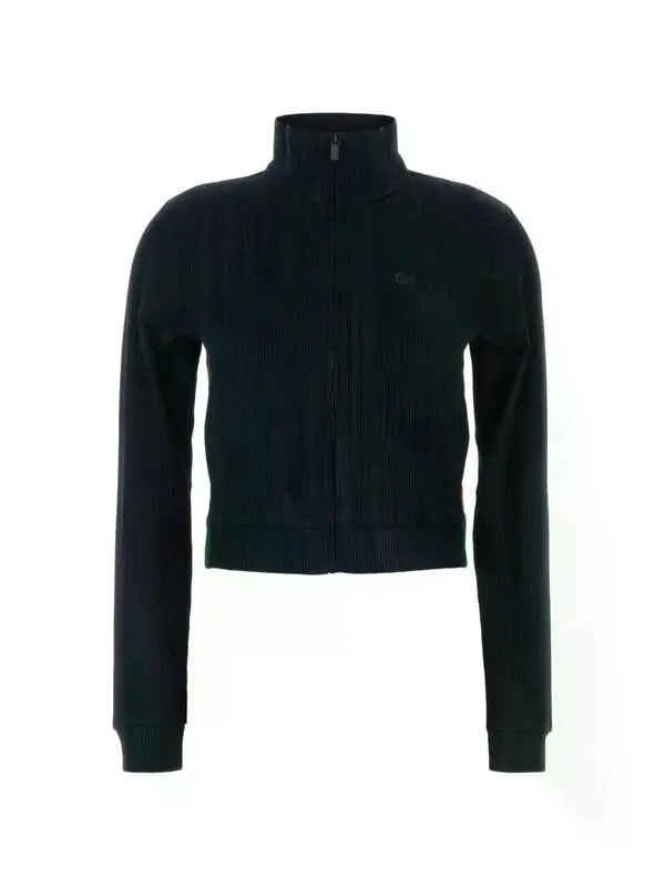 Gucci Rib Cotton Jersey Zip Sweatshirt With Web