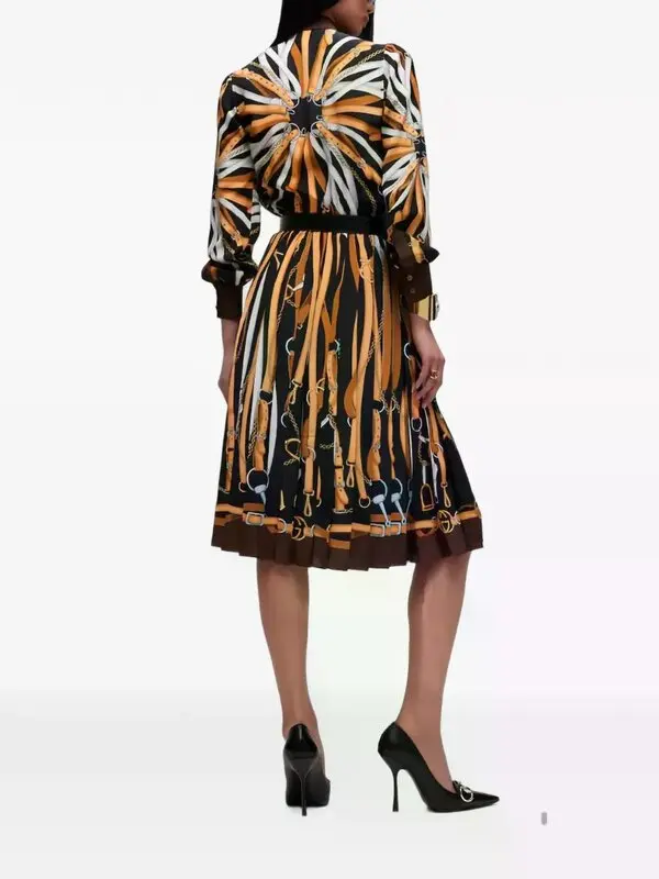 Gucci Printed Silk Chemisier Midi Dress