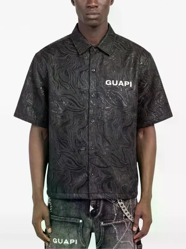 GUAPI Embossed Swirl-pattern Shirt
