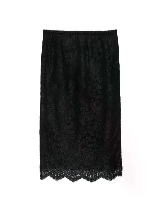 Marie Adam-Leenaerdt Lace-overlay Midi Skirt
