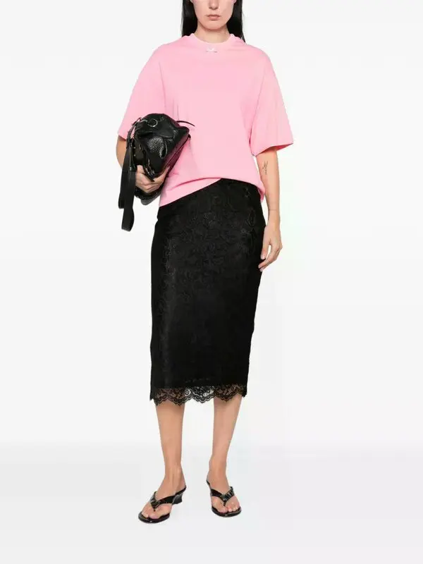 Marie Adam-Leenaerdt Lace-overlay Midi Skirt