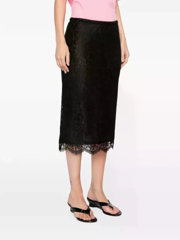 Marie Adam-Leenaerdt Lace-overlay Midi Skirt
