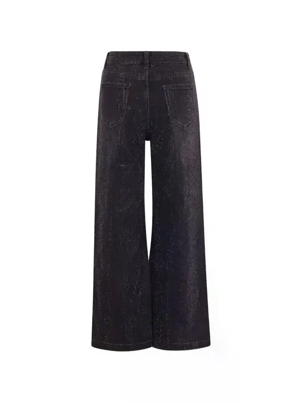JOVONNA Rhinestone-embellished Wide-leg Jeans