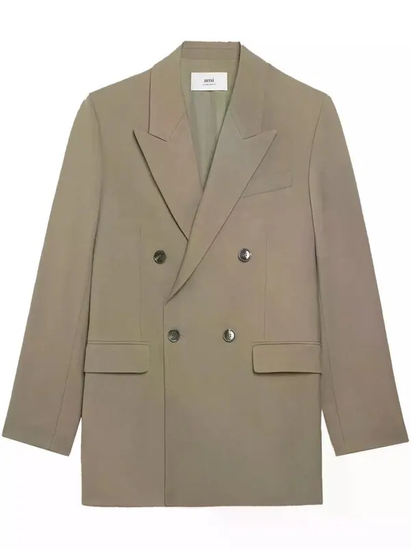 AMI Paris Double-breasted Virgin-wool Blazer