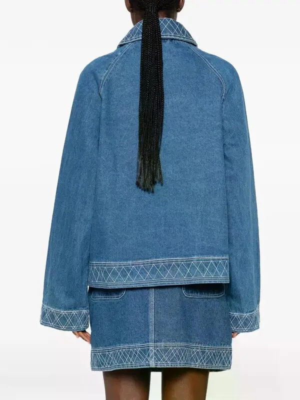 BODE Embroidered Denim Jacket