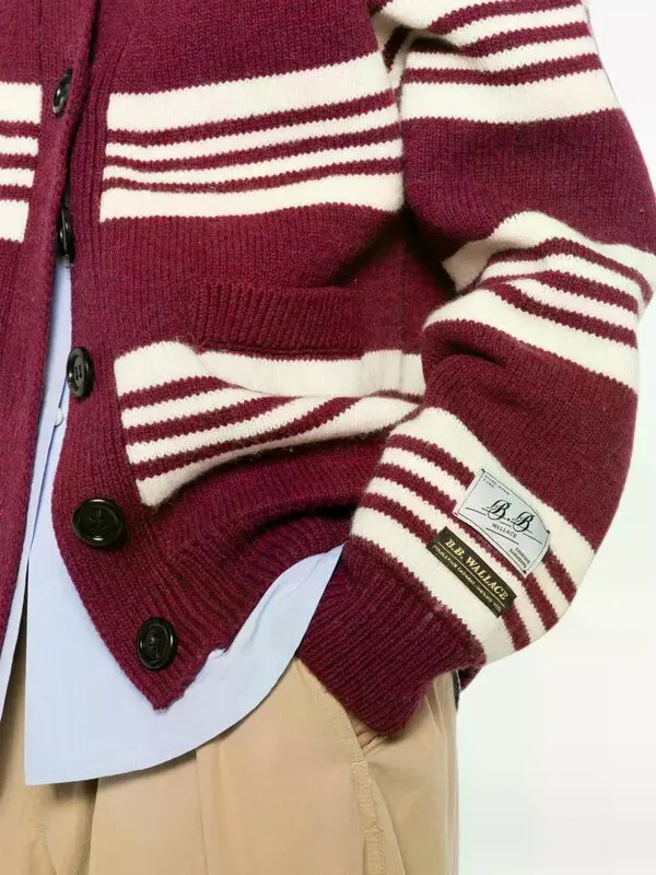 B.B. WALACE Striped Button-up Cardigan