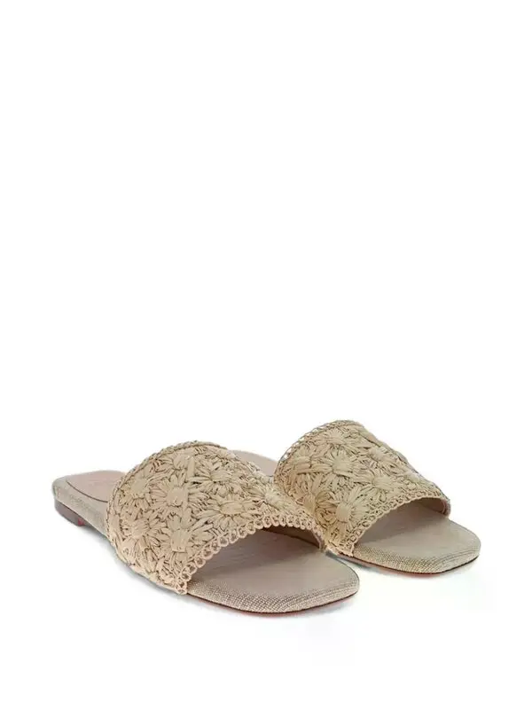 CastaÑer Pisa Floral-raffia Flat Sandals