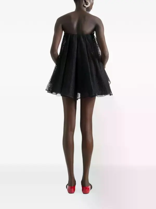 Givenchy Mini Bustier Dress In Lace With Cape
