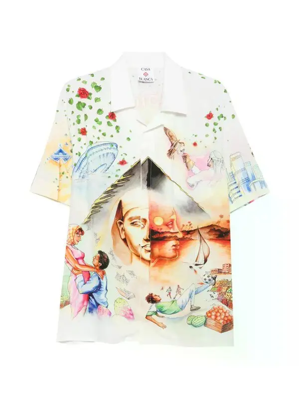 Casablanca Short-sleeve Buttoned Shirt - White