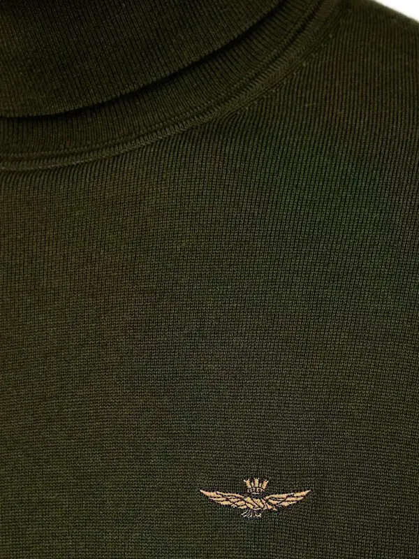 AERONAUTICA MILITARE Logo-embroidered Roll-neck Sweater