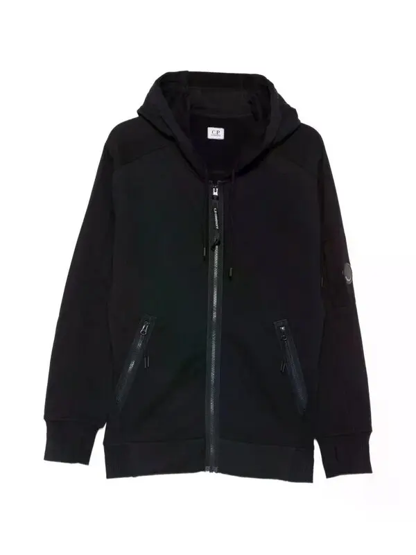 C.P. COMPANY Lens-detail Zip-up Hoodie - Black