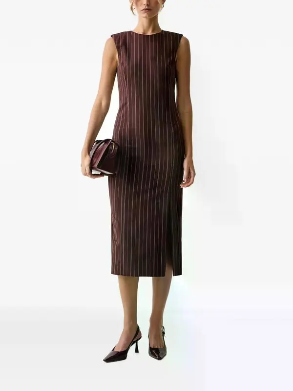 Patrizia Pepe Pinstripe-pattern Sleeveless Midi Dress