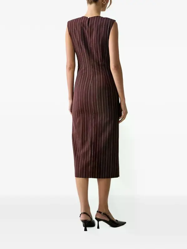 Patrizia Pepe Pinstripe-pattern Sleeveless Midi Dress