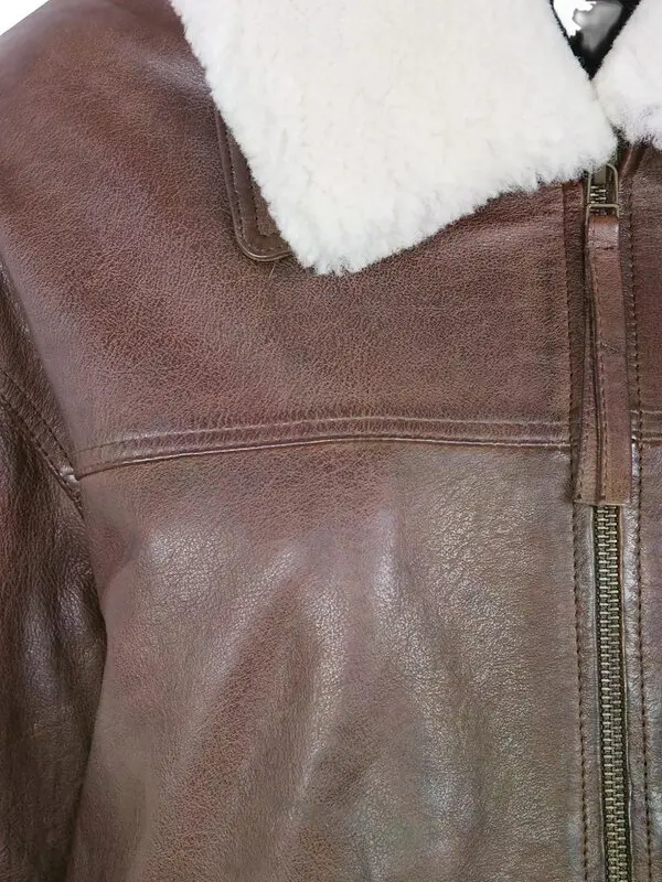 Seventy Faux-shearling Collar Leather Jacket
