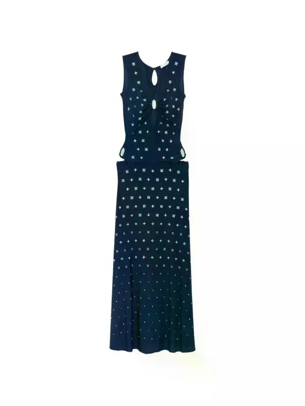 Rabanne Embellished Cut-out Maxi Dress - Blue