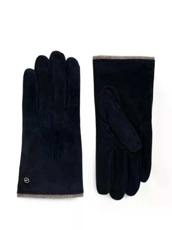 Paul & Shark Logo-plaque Suede Gloves - Blue