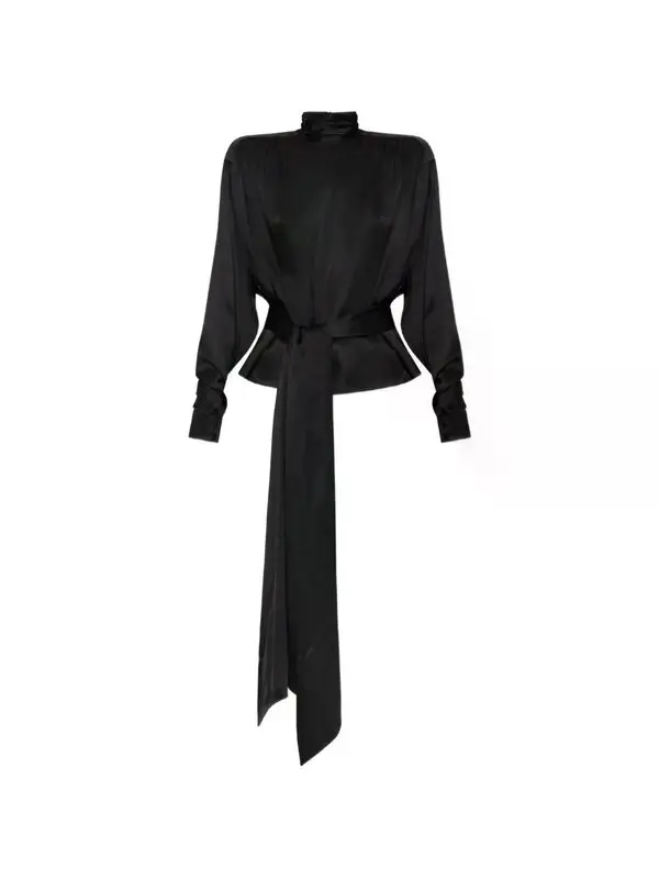 Balmain Asymmetric Tie-waist Blouse
