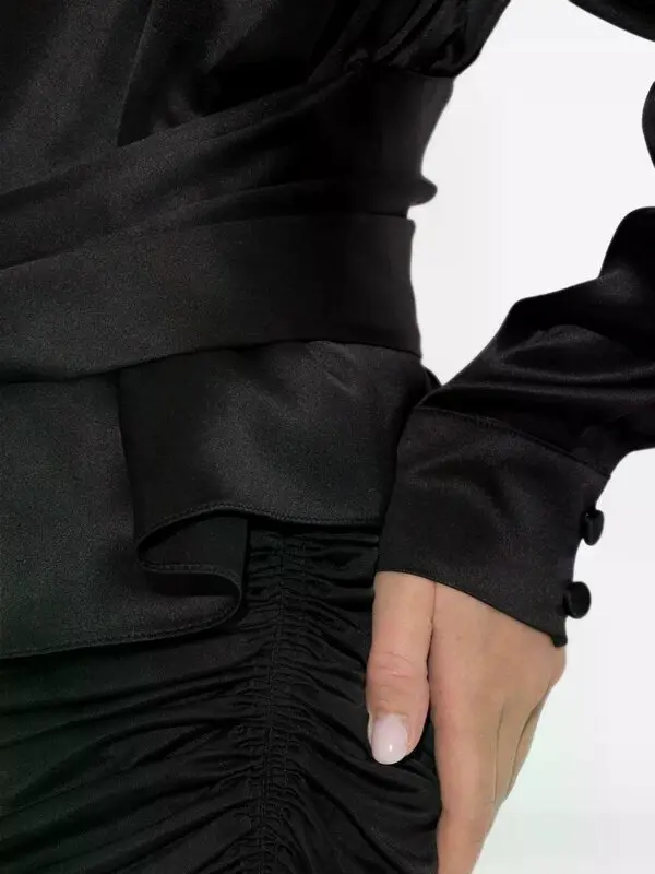 Balmain Asymmetric Tie-waist Blouse