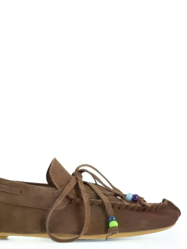 ANNIEL Fringed Beaded Loafers