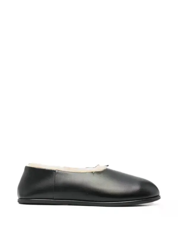 Dear Frances Shearling-lined Leather Slippers