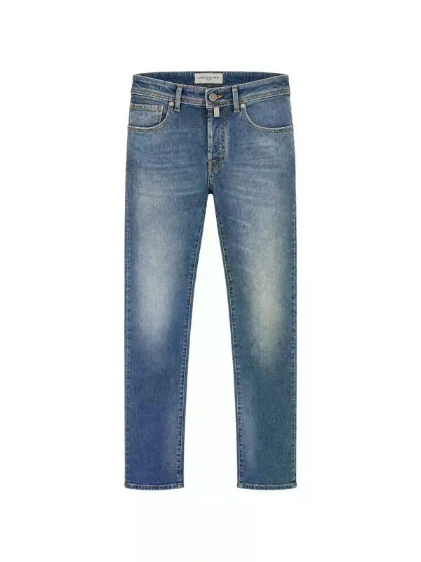 Jacob Cohen Logo-embroidered Faded-effect Jeans - Blue