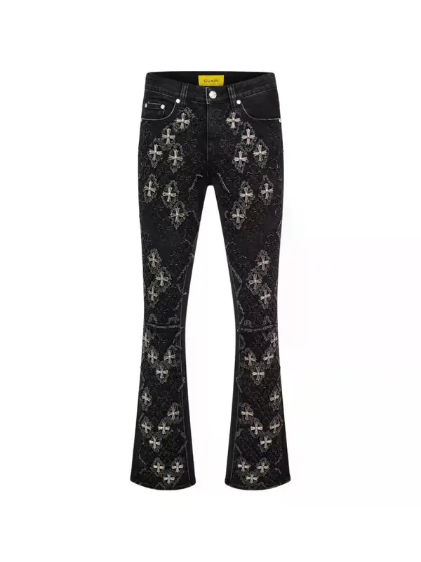 GUAPI Relic Distressed Flared Jeans