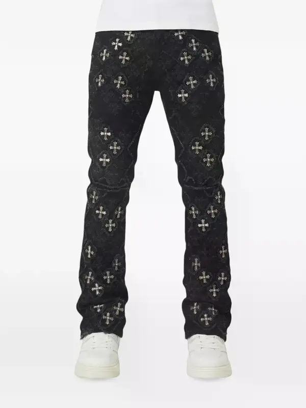 GUAPI Relic Distressed Flared Jeans