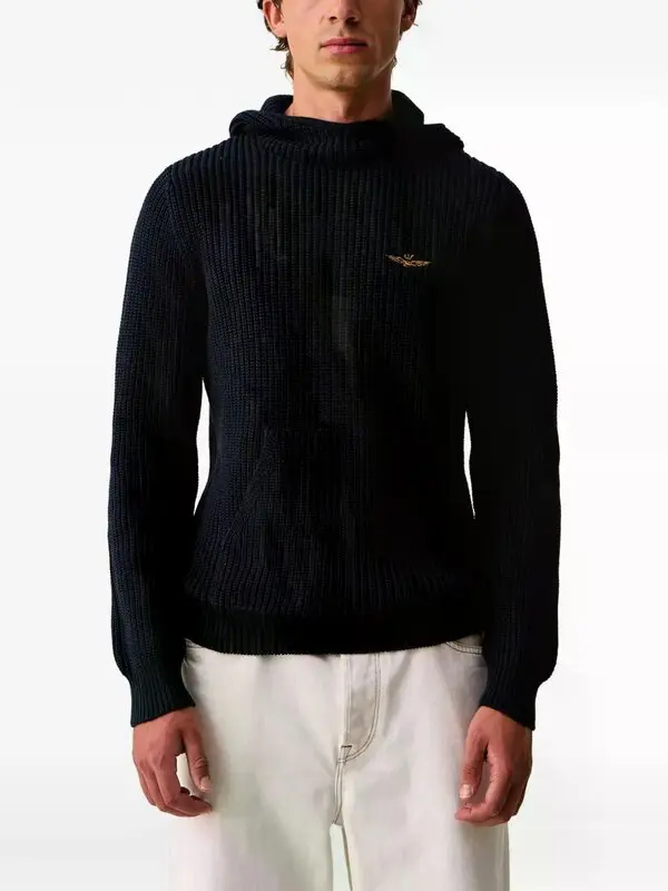 AERONAUTICA MILITARE Ribbed-knit Hoodie