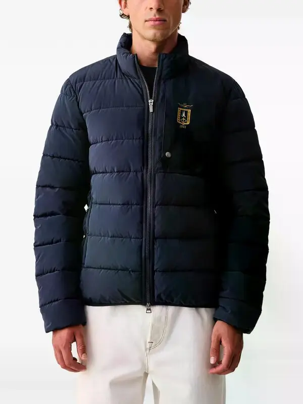 AERONAUTICA MILITARE Quilted Embroidered Jacket - Blue