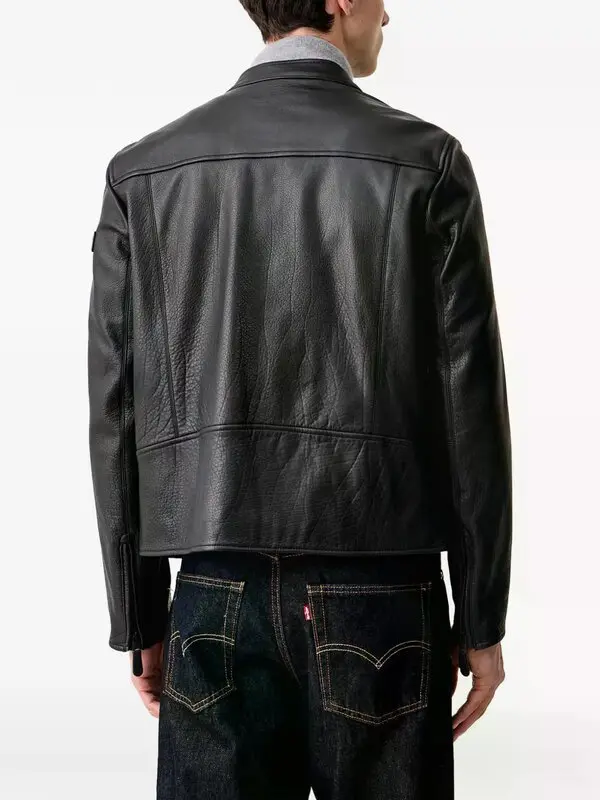 AERONAUTICA MILITARE Logo-patch Leather Jacket