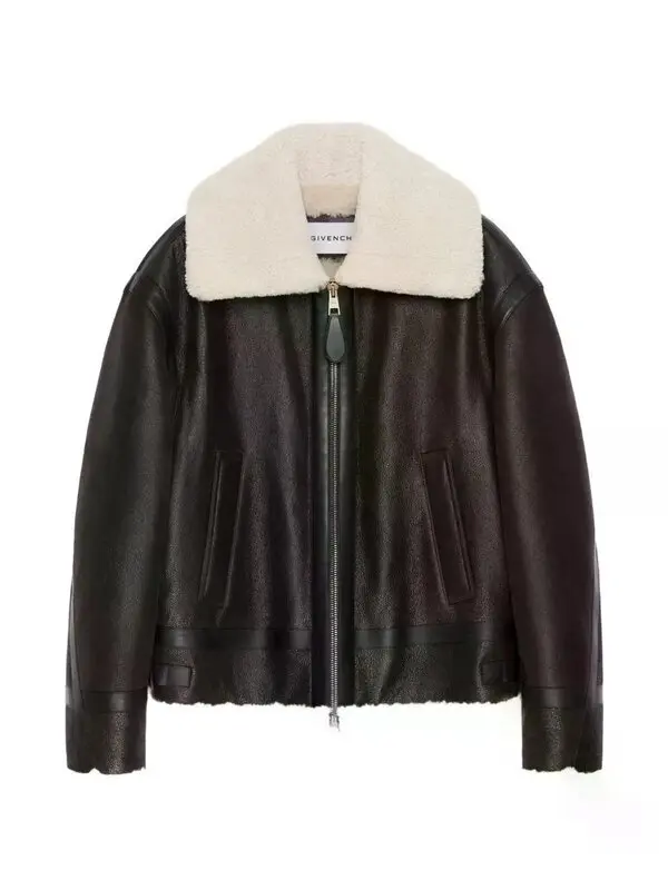 Givenchy Couture Seam Pilot Blouson In Leather And Shearling