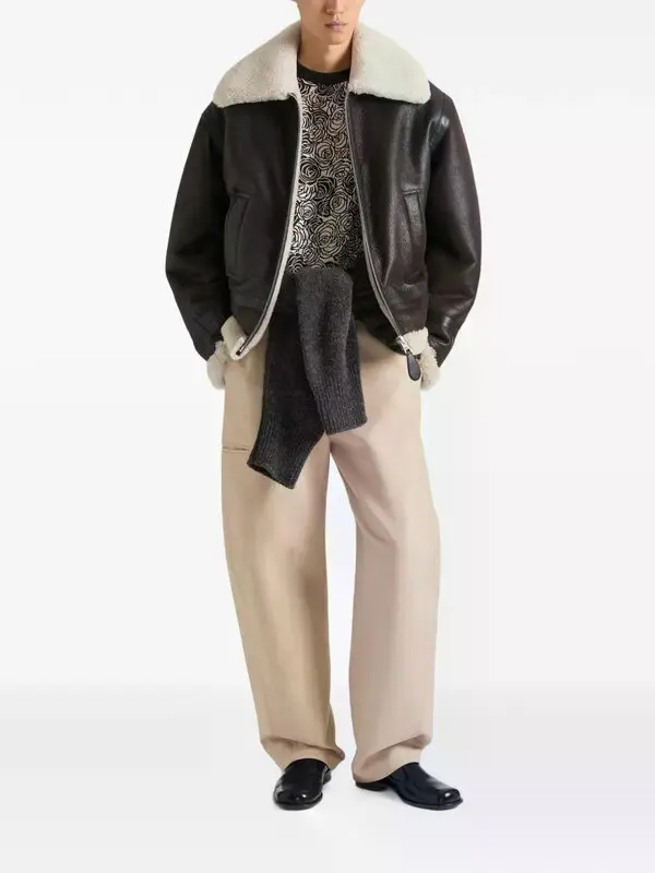 Givenchy Couture Seam Pilot Blouson In Leather And Shearling