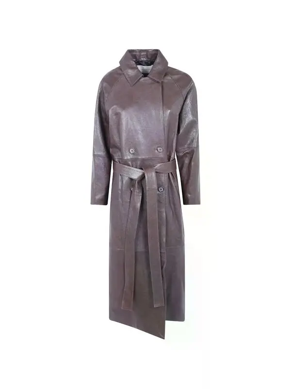 Magda Butrym Belted Leather Coat