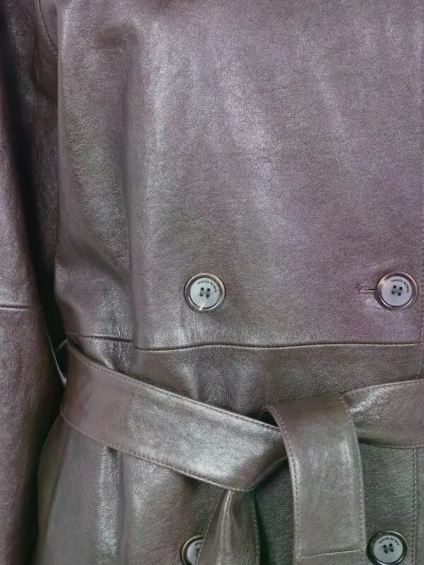 Magda Butrym Belted Leather Coat
