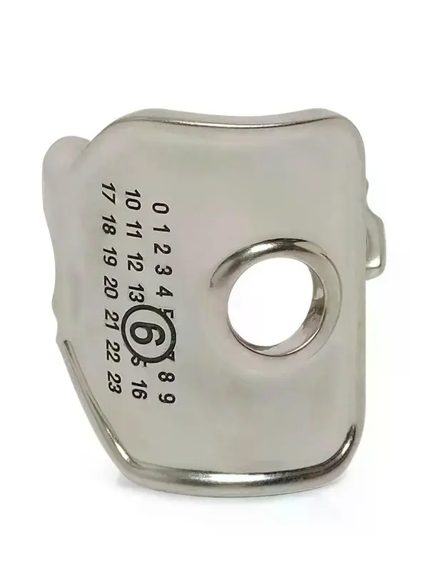 MAISON MARGIELA Logo-engraved Palladium-finish Ring