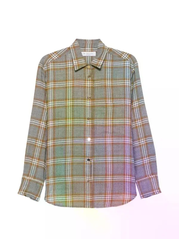 A.SHIRT MILANO Check-pattern Curved-hem Shirt