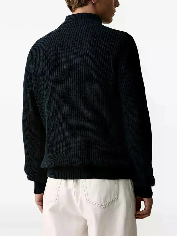 AERONAUTICA MILITARE Zip-up Ribbed-knit Cardigan