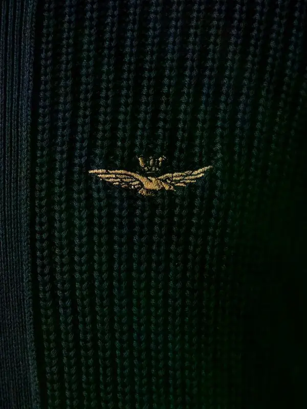 AERONAUTICA MILITARE Zip-up Ribbed-knit Cardigan