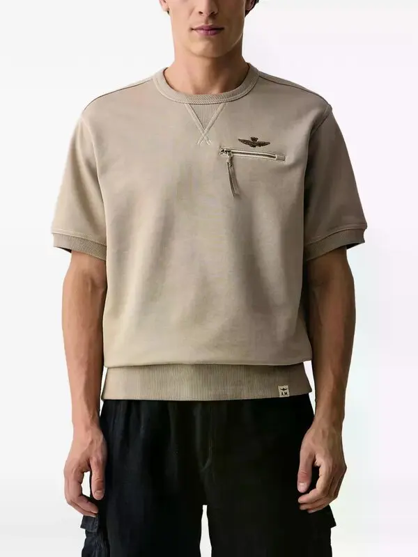 AERONAUTICA MILITARE Short-sleeve Zip-pocket Sweatshirt