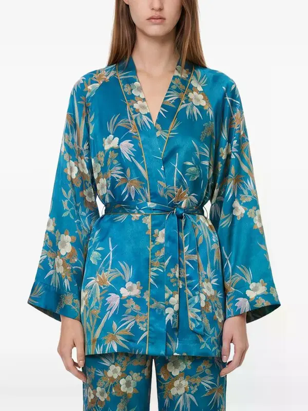 FORTE_FORTE Floral-print Belted Jacket