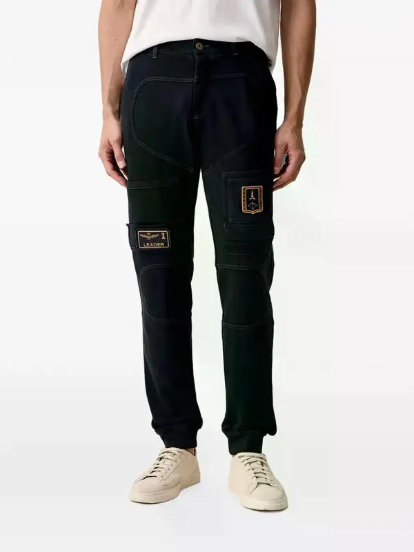 AERONAUTICA MILITARE Logo-patch Panelled Cargo Pants - Black
