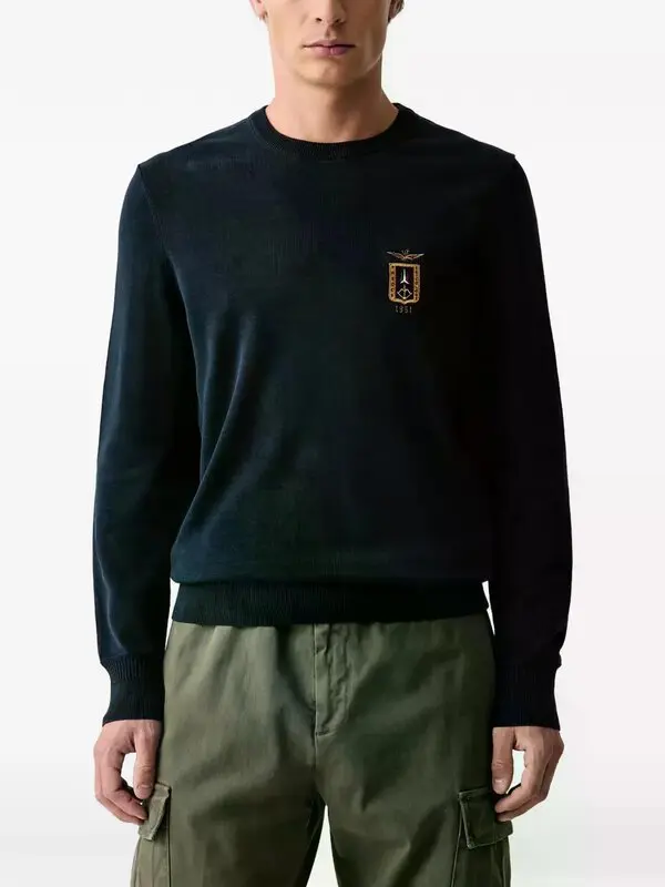 AERONAUTICA MILITARE Embroidered-logo Sweater - Blue